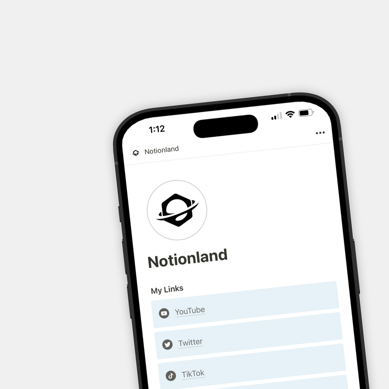Link in Bio - Notion Template